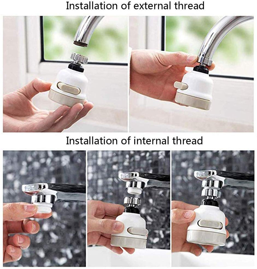 Movable Water Faucet 360° Rotatable Adjust Water Pressure to Save Wate