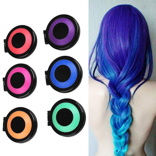 6 Colors Temporary Hair Chalk Set Fast Hair Dye Powder
