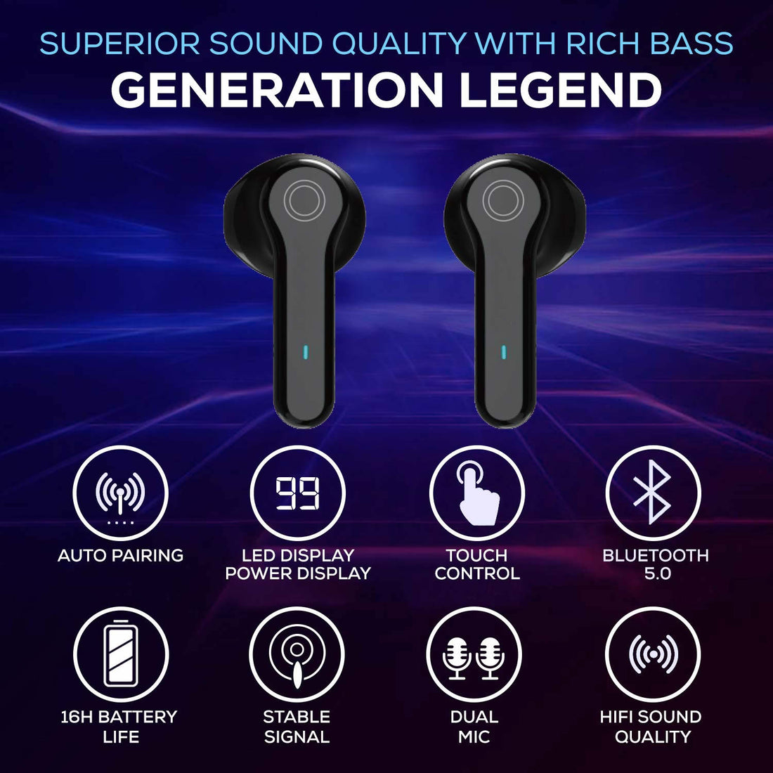 Custom Wireless Bluetooth Earbuds with Charging Case 2021 Design IPX5