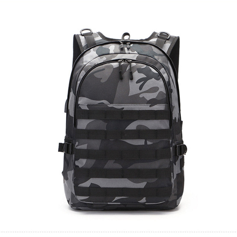 Waterproof Camouflage Laptop Backpack with USB Charge & Earphone Port