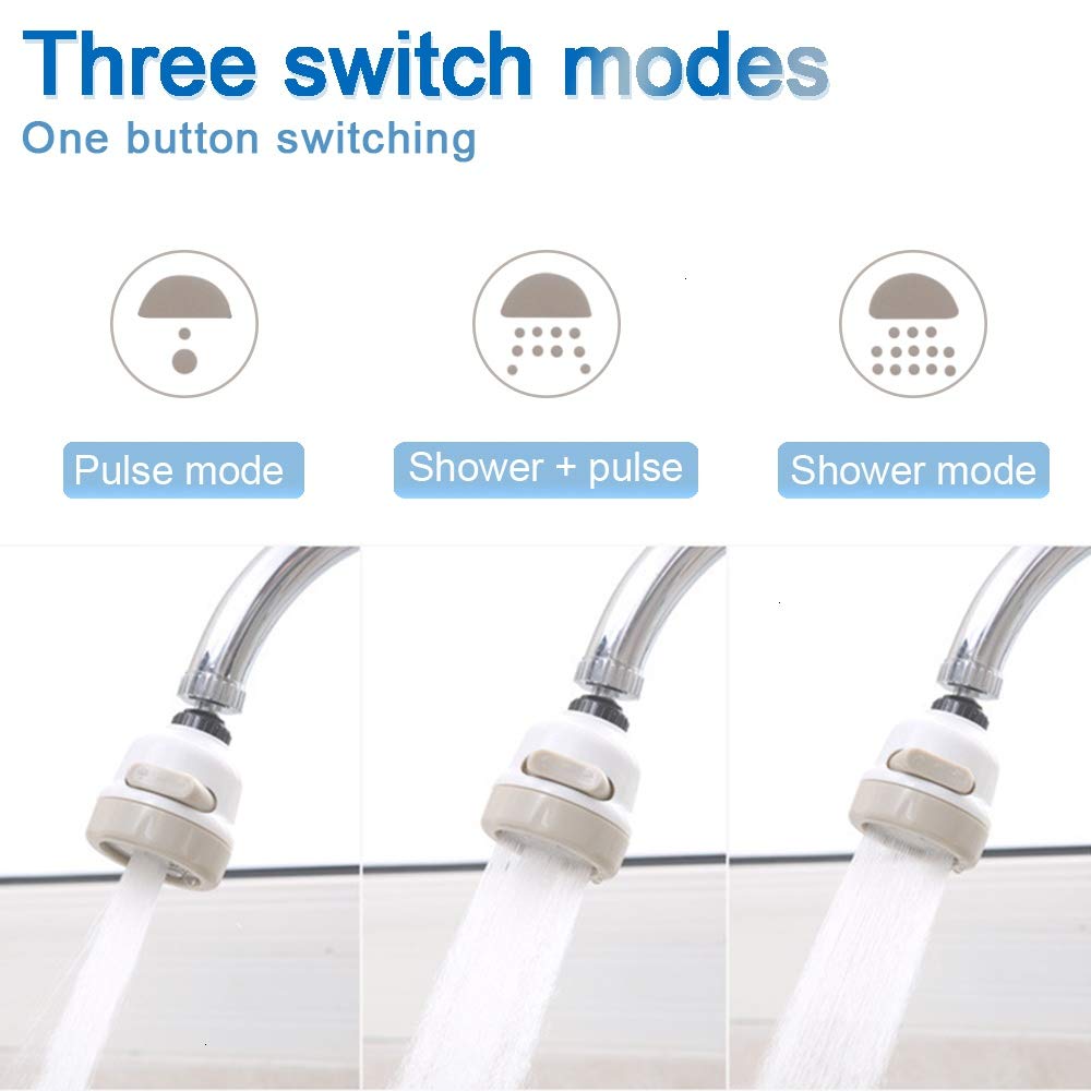 Movable Water Faucet 360° Rotatable Adjust Water Pressure to Save Wate